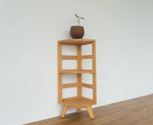 Rak Sudut Kayu Minimalis - Uwitan